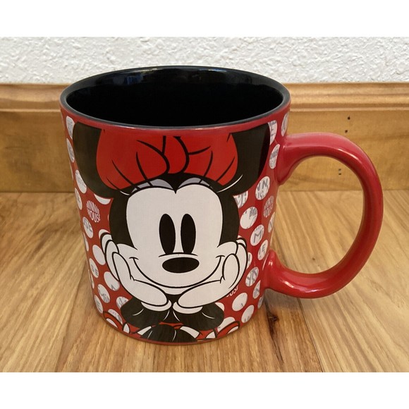Disney | Dining | Disney Minnie Mouse Coffee Mug Cup Red White Polka ...